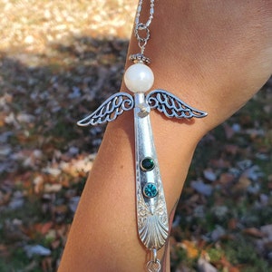 Angel Wing Silver Spoon Handle Spoon Pendant Necklace for Mom, Handmade ...