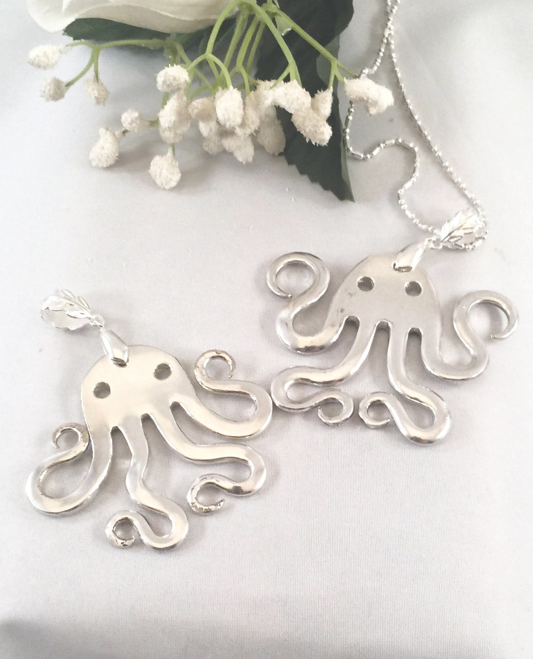 Octopus Antique Silverware Fork Necklace Fork Jewelry, Vintage Silver ...