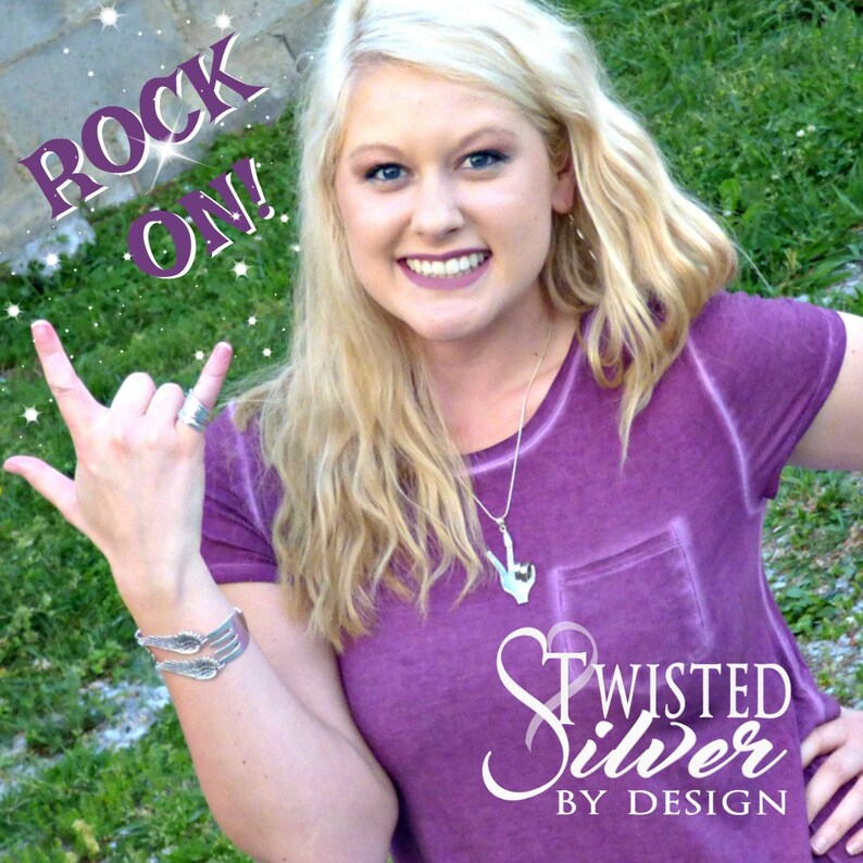 Peace Sign Necklace Silverware Jewelry Peace Sign Fork | Etsy