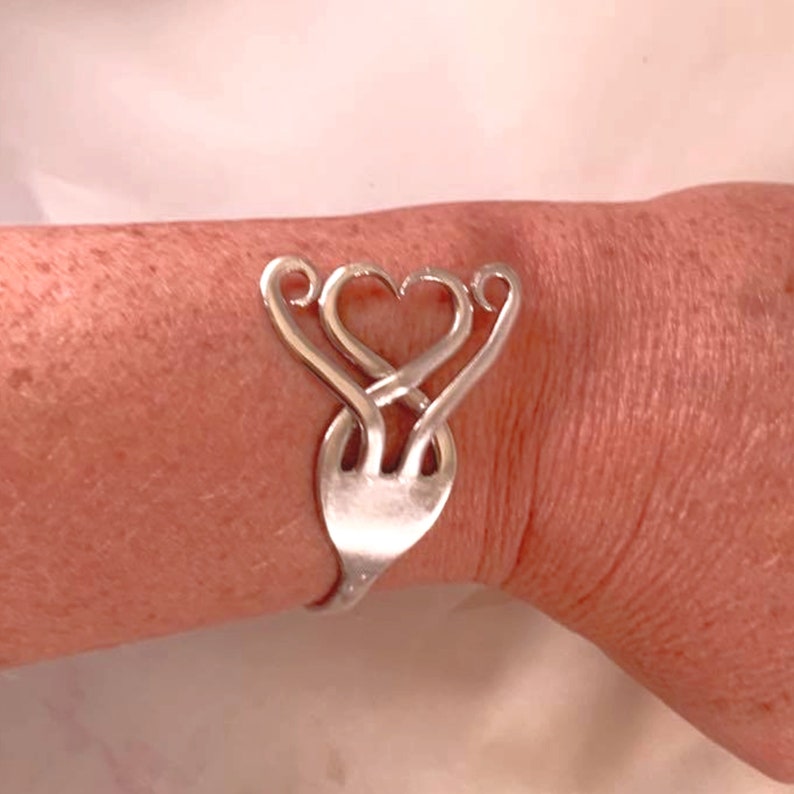 Recycled Flatware Fork Bracelet, Repurposed Spoon Jewelry Made From ...