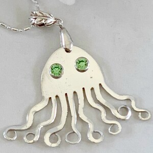 Upcycled Silverware Octopus Necklace Jewelry With Birthstone, Unique ...