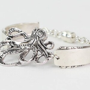 Octopus Bracelet, Octopus Jewelry, Vintage Silverware Jewelry, Animal ...