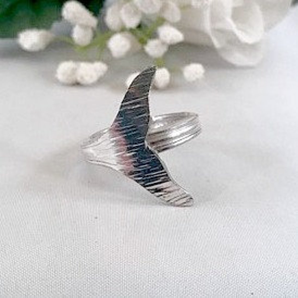 Silver Boho Rings Mermaid Ring , Whale Tail Spoon Ring , Unusual Gifts ...