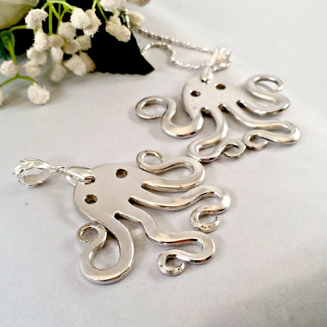 Vintage Silverware Fork Octopus Necklace, Custom Personalized Hand ...
