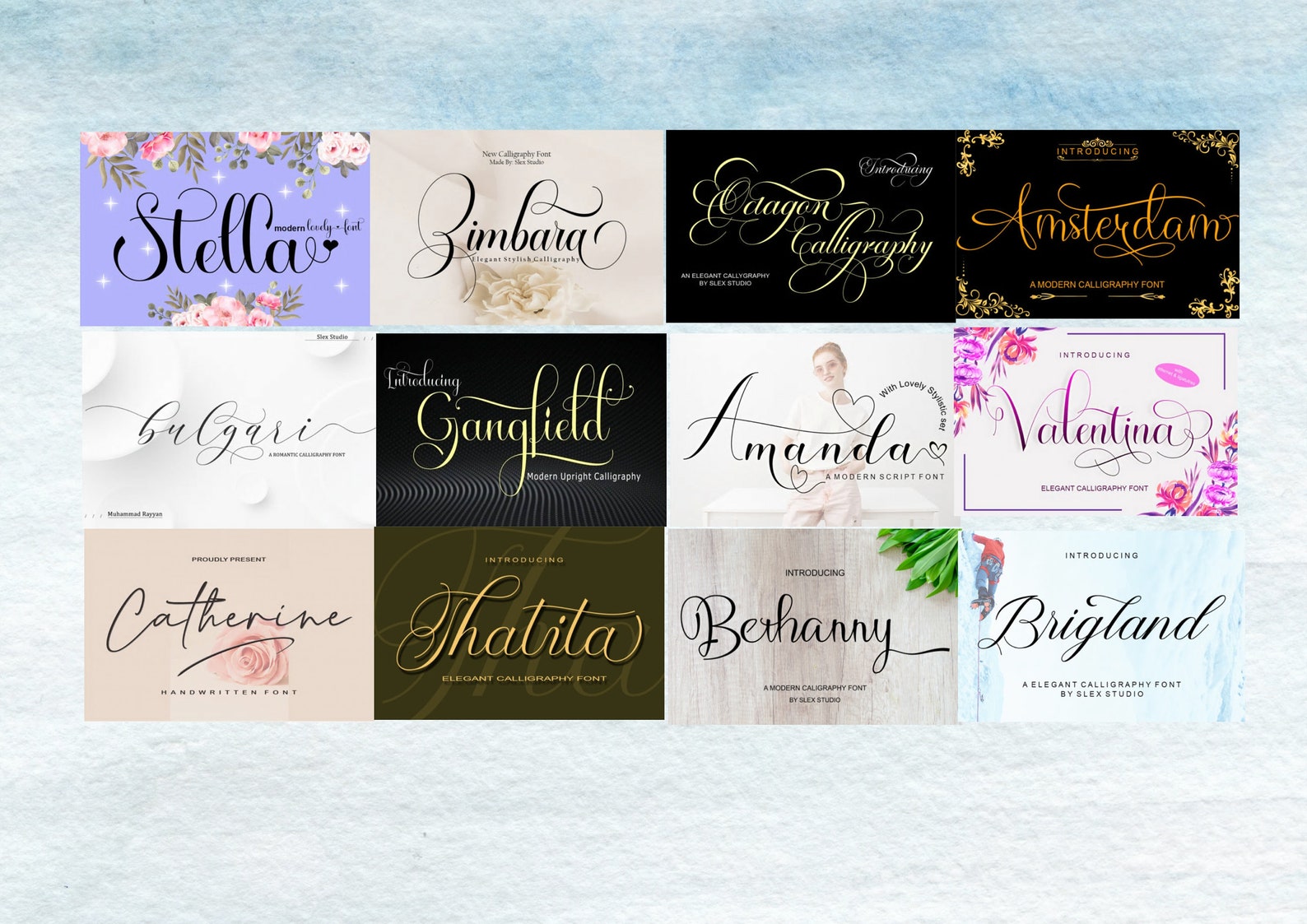 Modern Calligraphy Font Bundle, 21 Fonts, Script Font, Handwritten Font ...