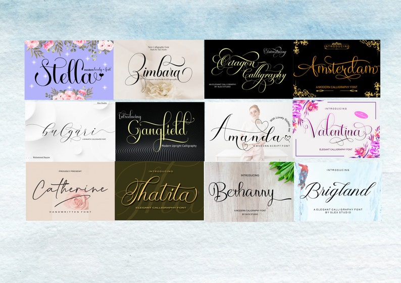 Modern Calligraphy Font Bundle, 21 Fonts, Script Font, Handwritten Font ...