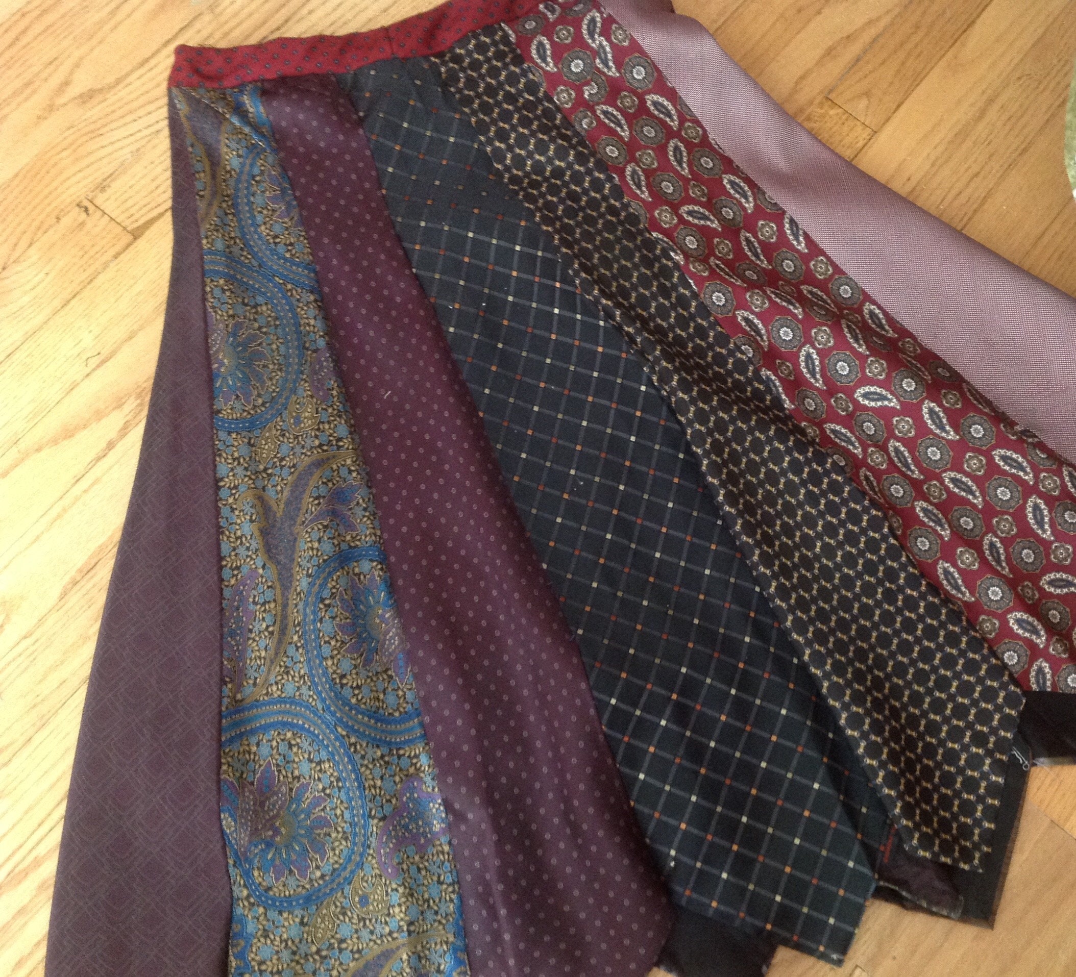 Silk Tie Skirt, Repurposed Men's Ties, Custom Made, You Choose Colors ...