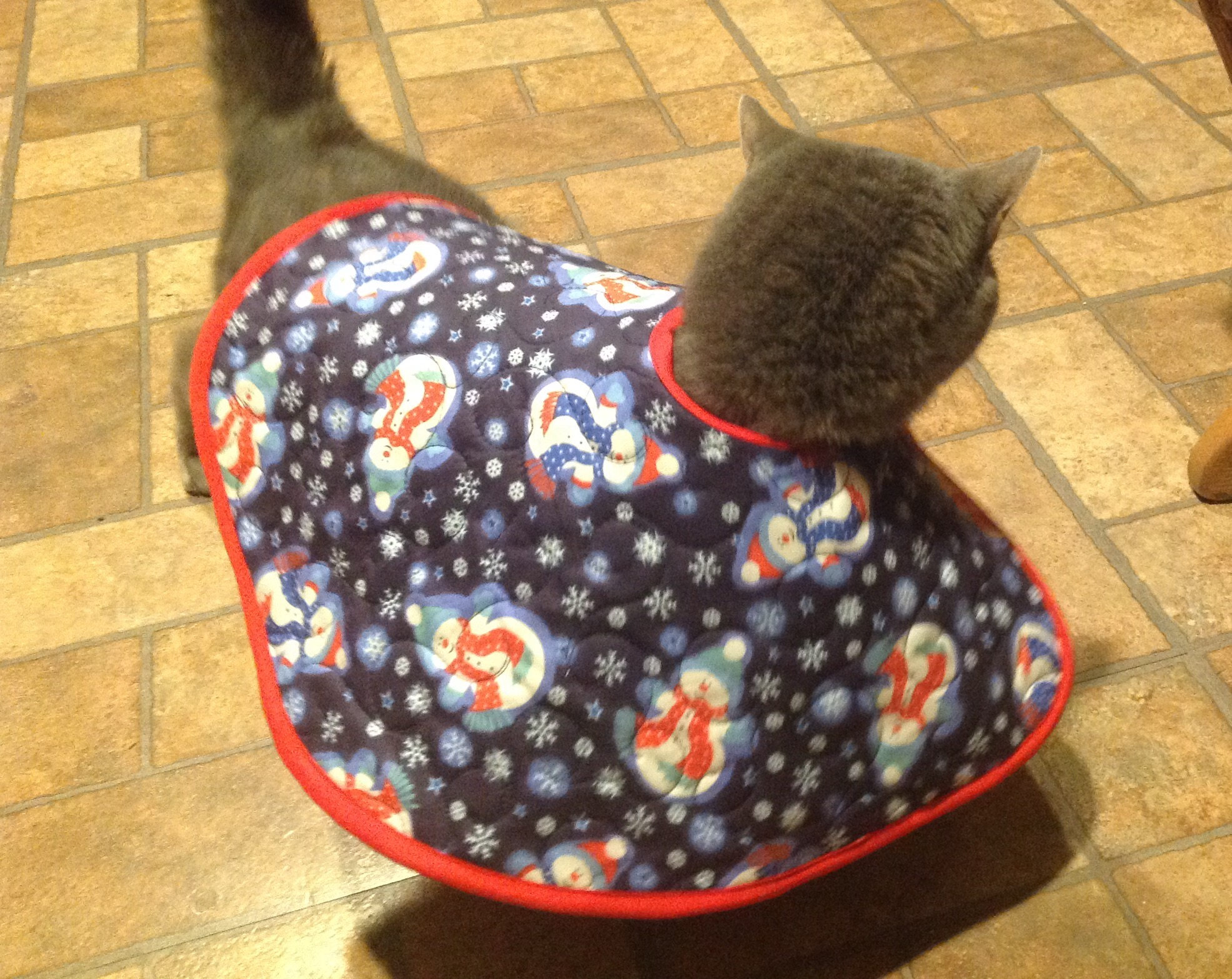 Small Dog Cat Quilted Cape, Coat, Snowman Print, Cotton,reversible ...