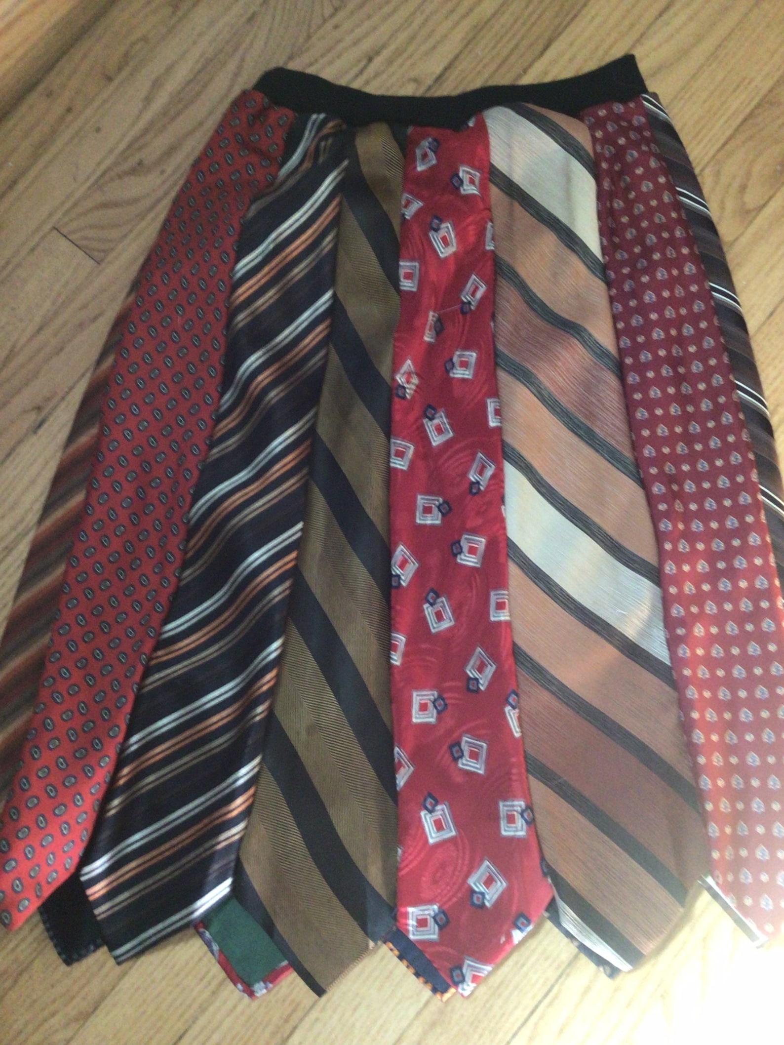 Silk Tie Skirt, Repurposed Men's Ties, Custom Made, You Choose Colors ...