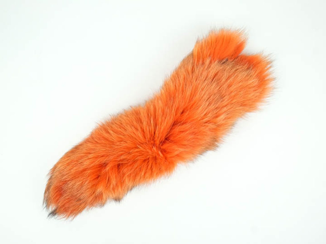 Premium Dyed Orange Fox Tail 18-05-OR L11 - Etsy