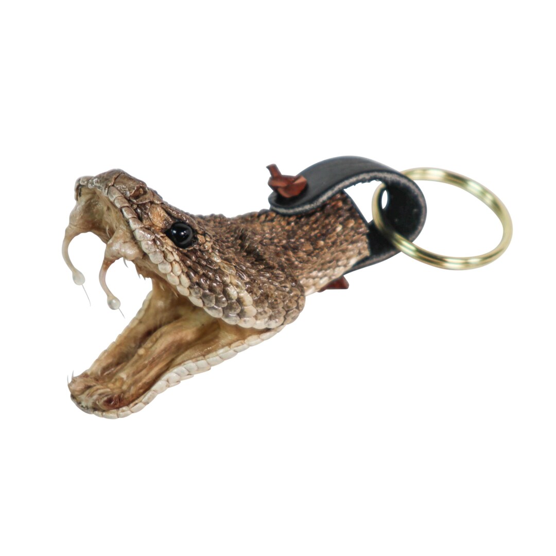 Real Rattlesnake Head and Leather Strap Keychain (42-30LSW) Y2H - Etsy
