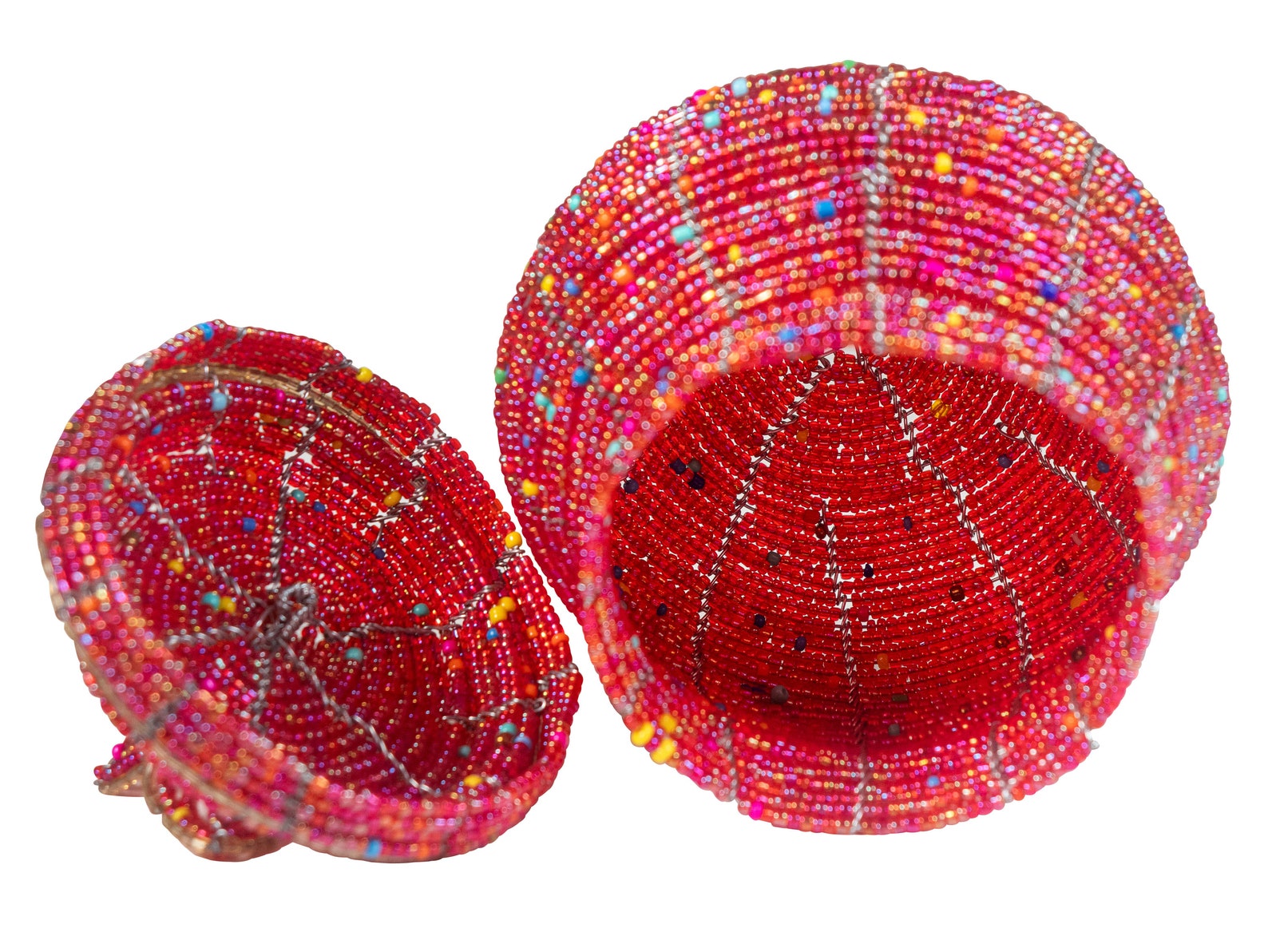 Handcrafted African Beaded Storage Container From Rwanda (1428-30-G8511 ...