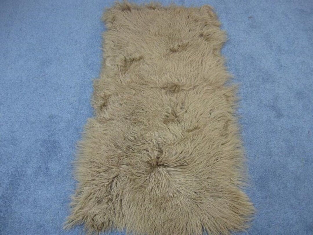 Dyed Tibet Lamb Plate: Beige Lambskin Rug Throw Authentic - Etsy