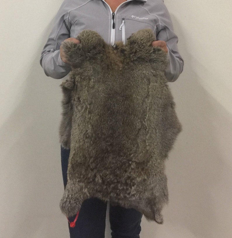 Rabbit Pelt Czech Large: Natural Bunny Grey Color - Etsy
