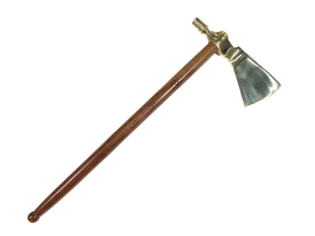 Tomahawk Pipe: Brass With Wooden Handle (1338-BW51-AS) - Etsy