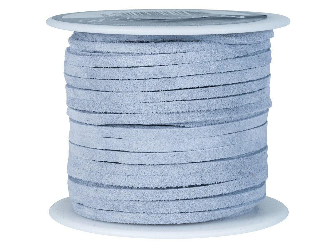 Suede Lacing - (1) 25 yard (75 foot) spool, 1/8th inch lace. Light Blue ...