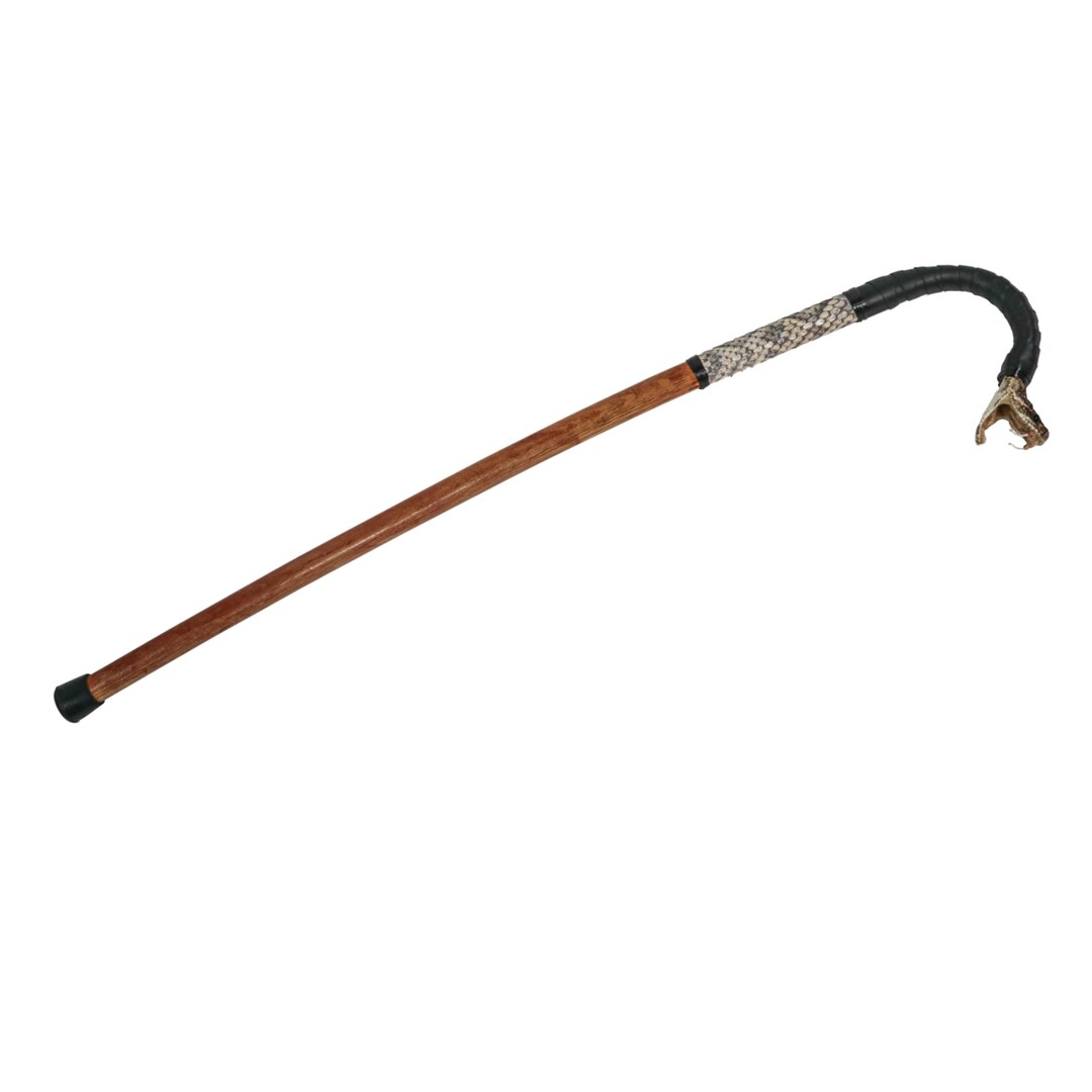 Real Rattlesnake Cane With Black Leather: Open Mouth (598-C512-G8546 ...