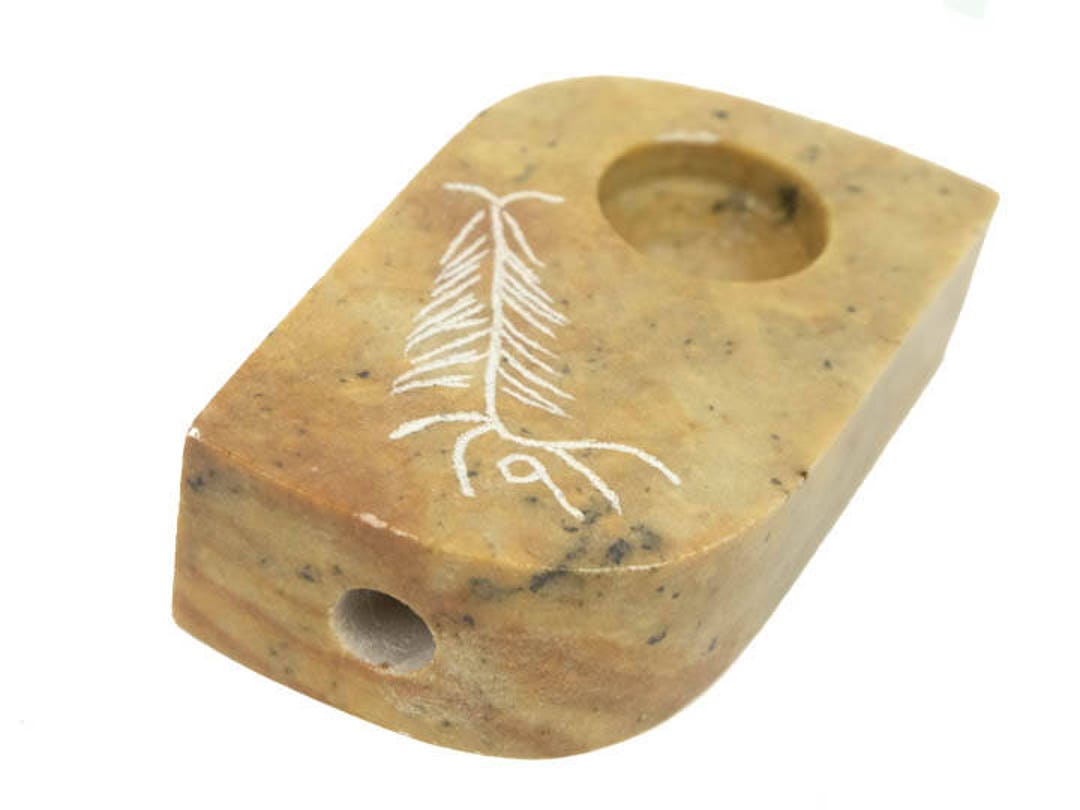 Iroquois Soapstone Pocket Pipe - Tree of Peace Design (102-120-T) Y1X ...