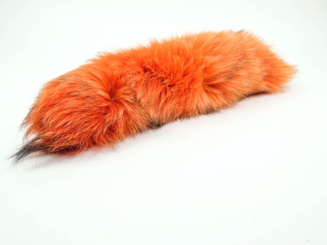Premium Dyed Orange Fox Tail 18-05-OR L11 - Etsy