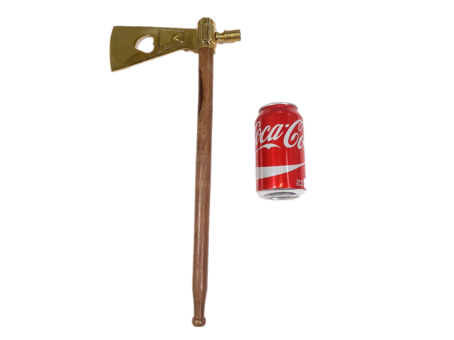 Tomahawk Pipe: Brass Heart With Wooden Handle 1338-BW53-AS | Etsy