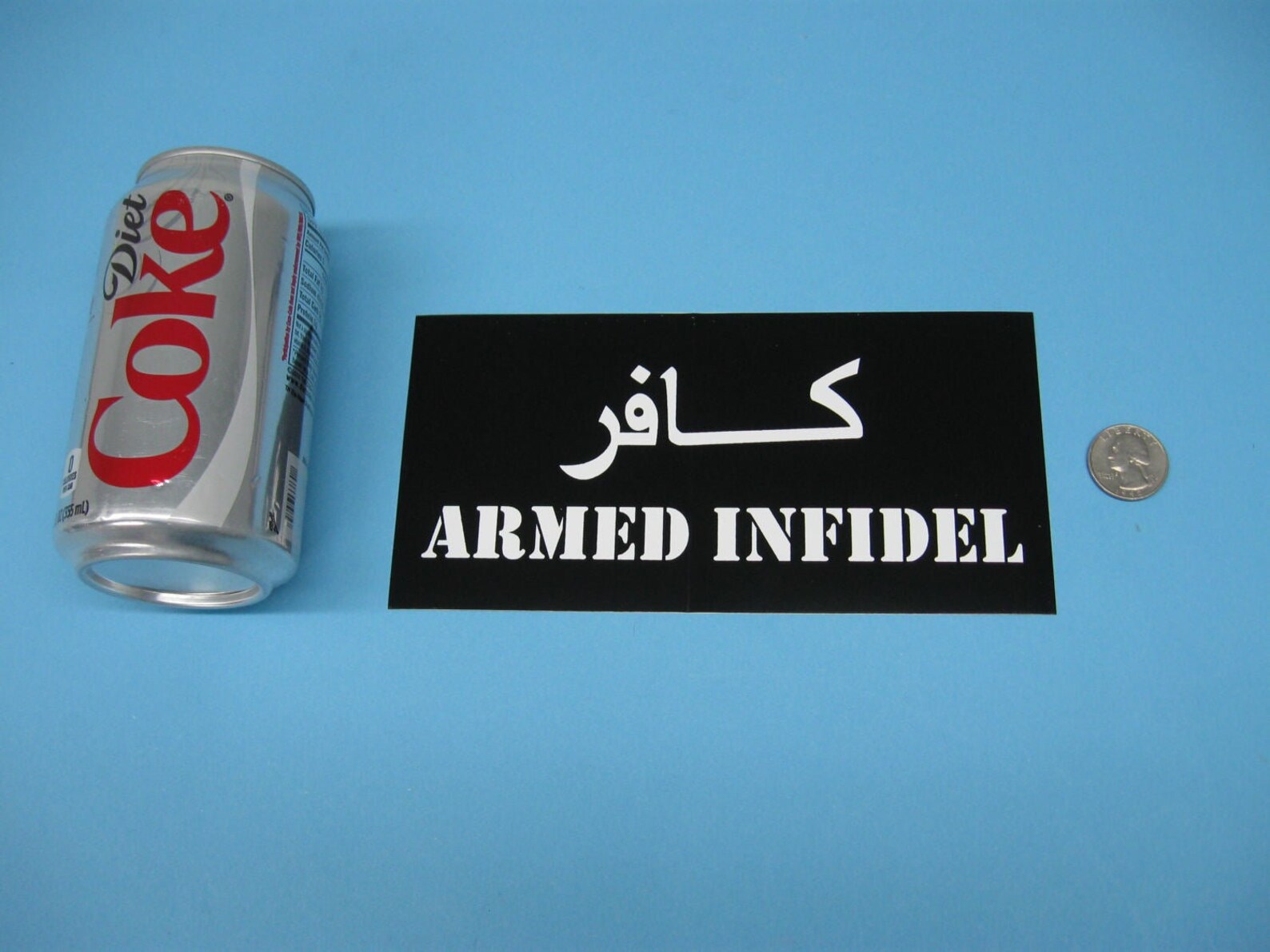 Two 2 Armed Infidel Bumper Stickers 1160-10-12 C4 | Etsy