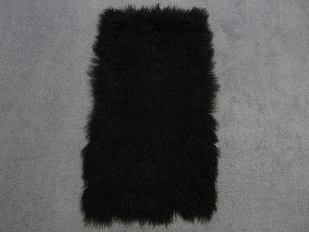 Dyed Tibet Lamb Plate: Black Lambskin Rug Throw Authentic - Etsy