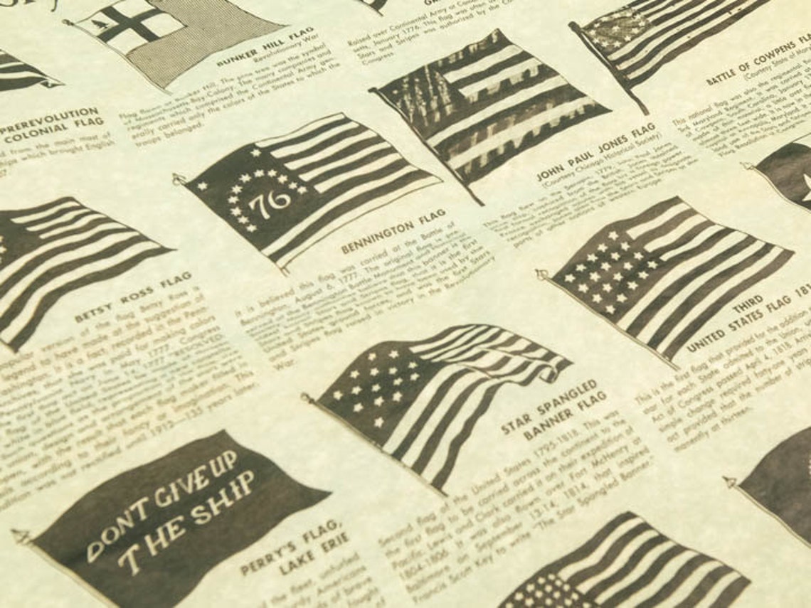 History of Famous American Flags Parchment (123-556) - Etsy