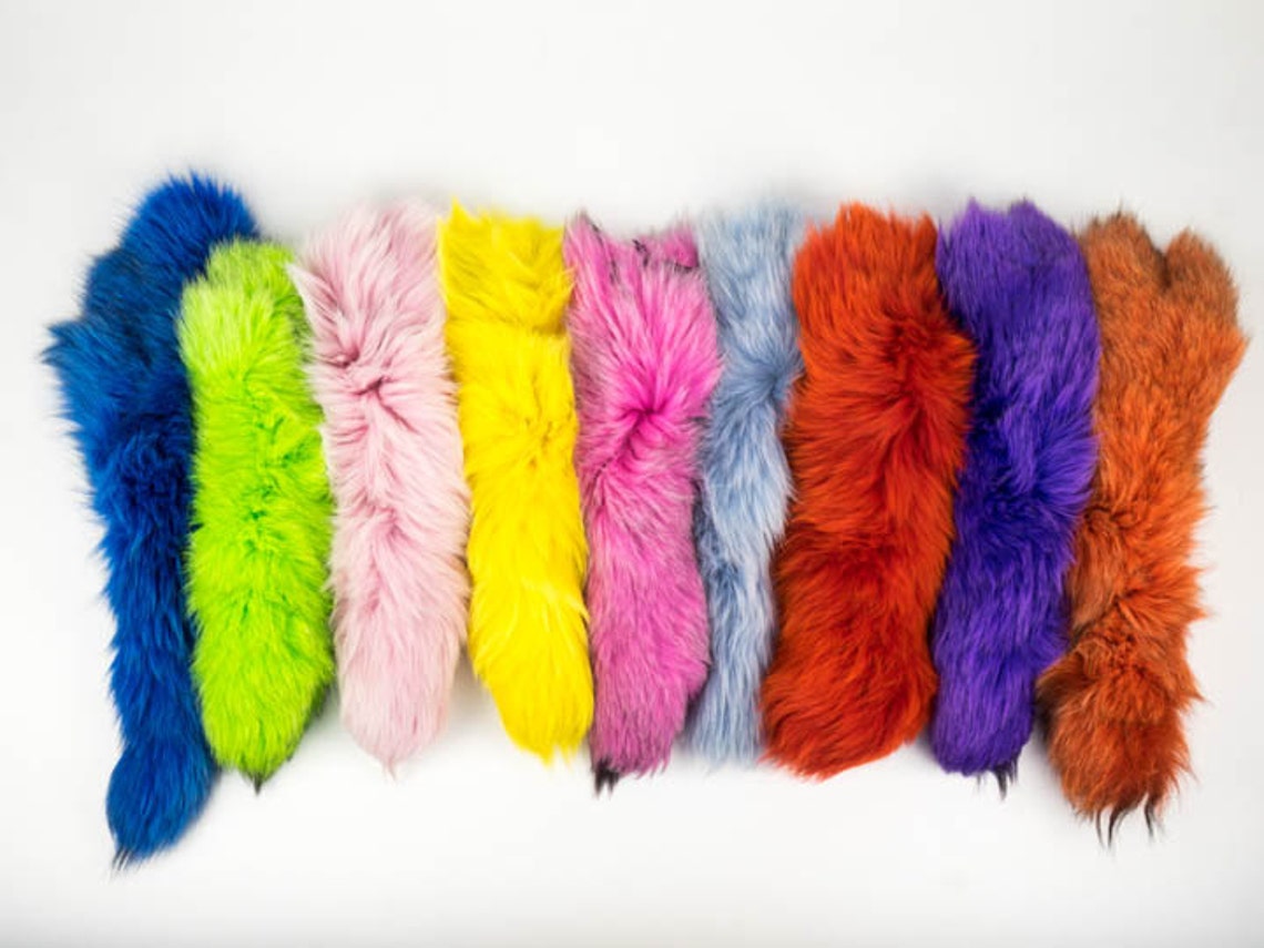 Premium Dyed Purple Fox Tail 18-05-PP L11 - Etsy