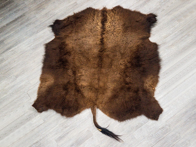 Real Hand Painted Brain Tanned Buffalo Hide (149-1-G6019) - Etsy