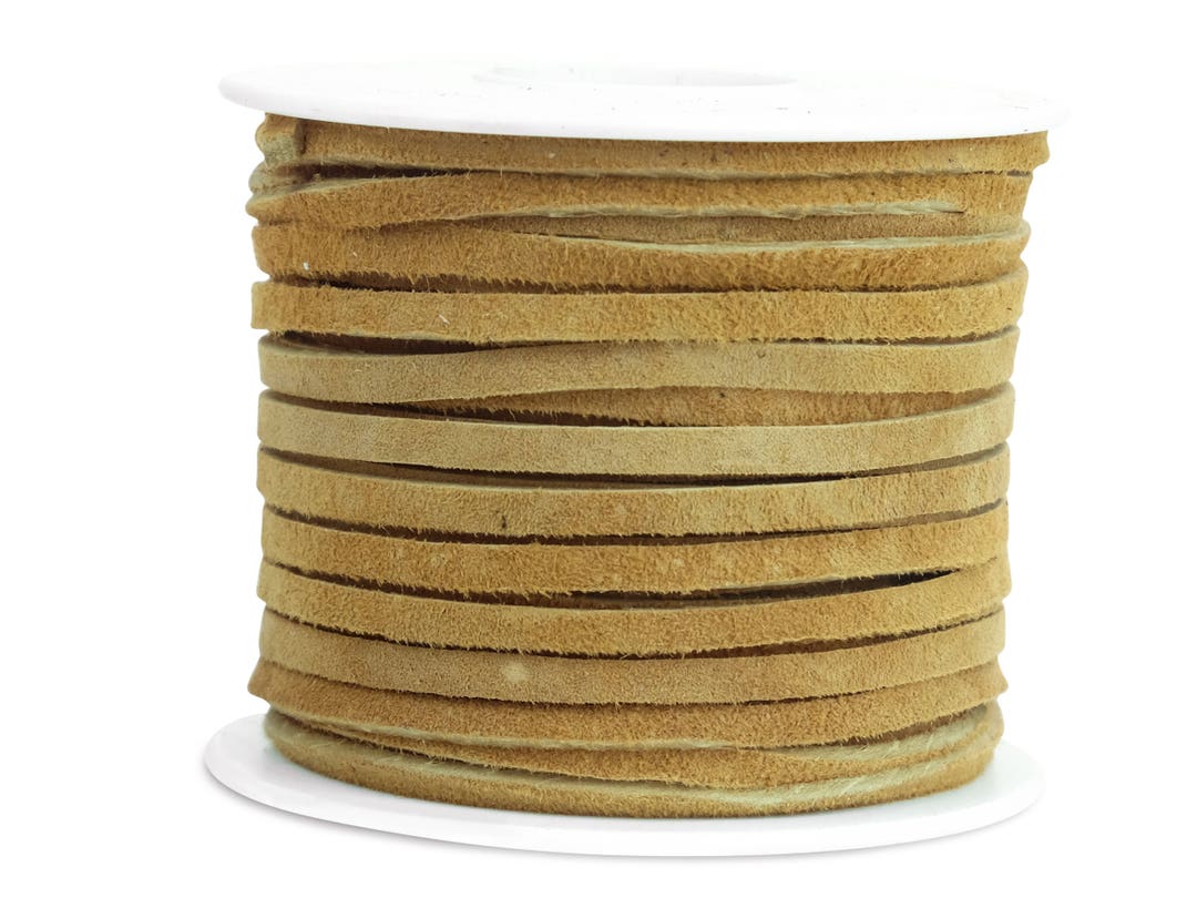 Suede Lacing - (1) 25 Yard (75 Foot) Spool, 1/8th Inch Lace. Toast ...