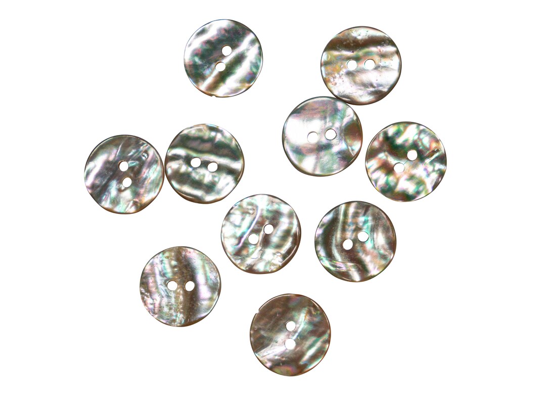 Ten (10) Pack of Australian Abalone Button: 40-line 25.4mm (1") (495 ...