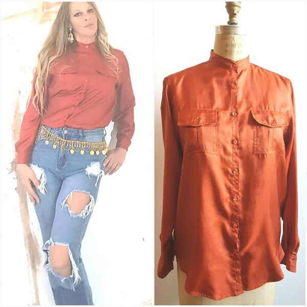 Rust Blouse - Etsy