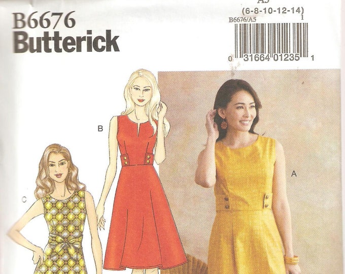Butterick Sewing Pattern 6676 - Women's Clothes - Misses' Dress, Size 6 ...