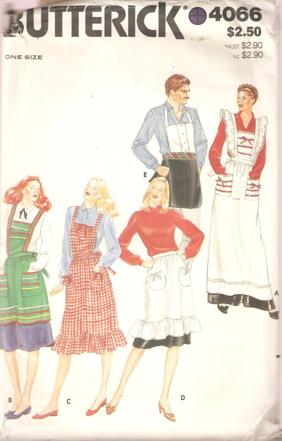 Butterick Sewing Pattern 4066 - Uniforms - Men and Women's - Aprons ...