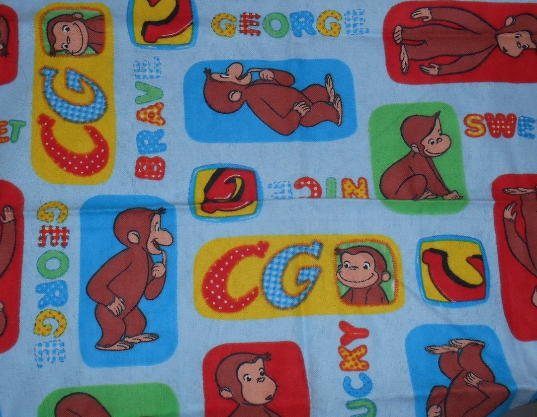 Remanentes de TELA Curious George Tela con licencia de FLANNEL de ...