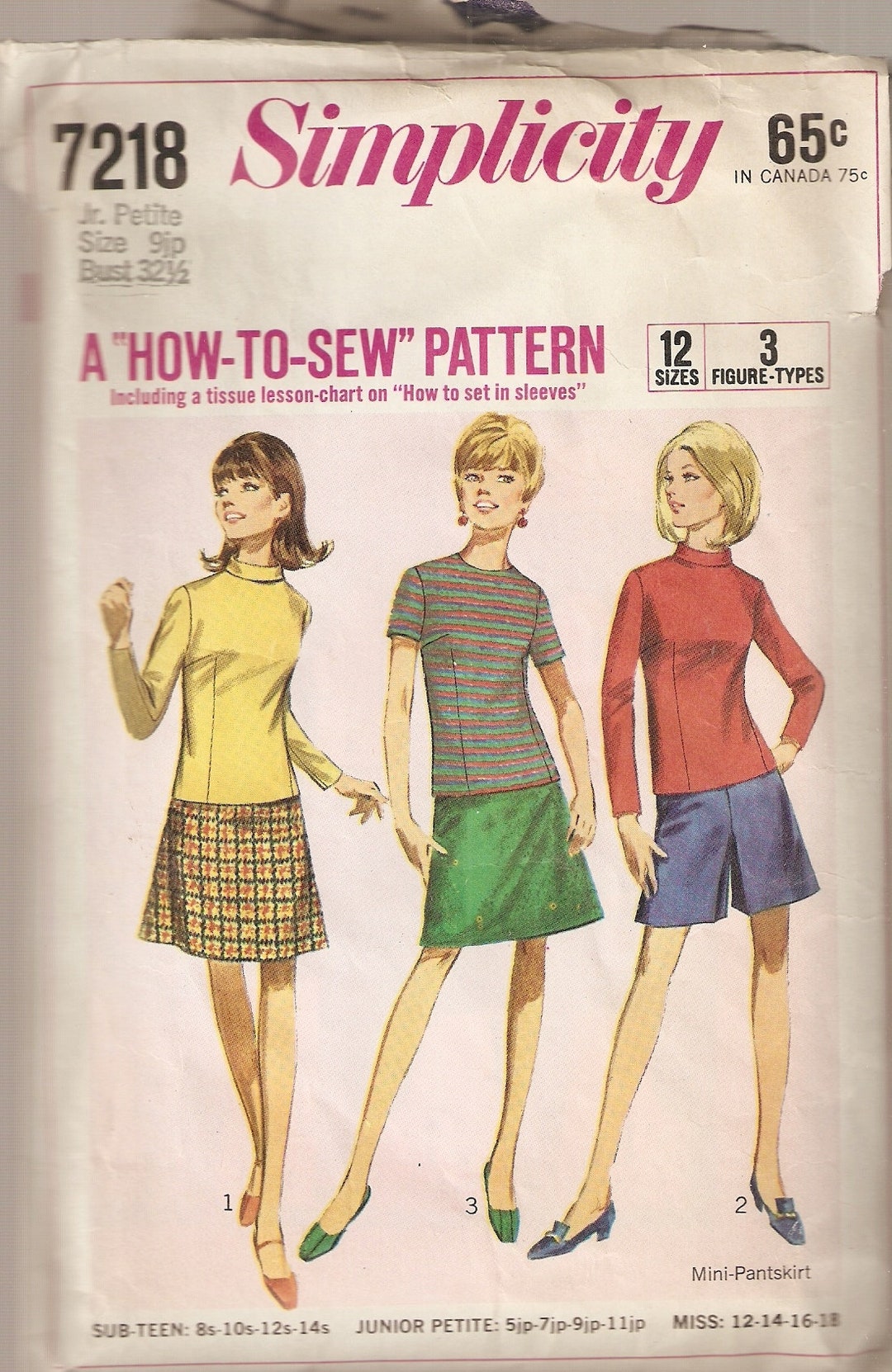 Vintage Sewing Pattern Simplicity 7218 Teens Clothes - Etsy