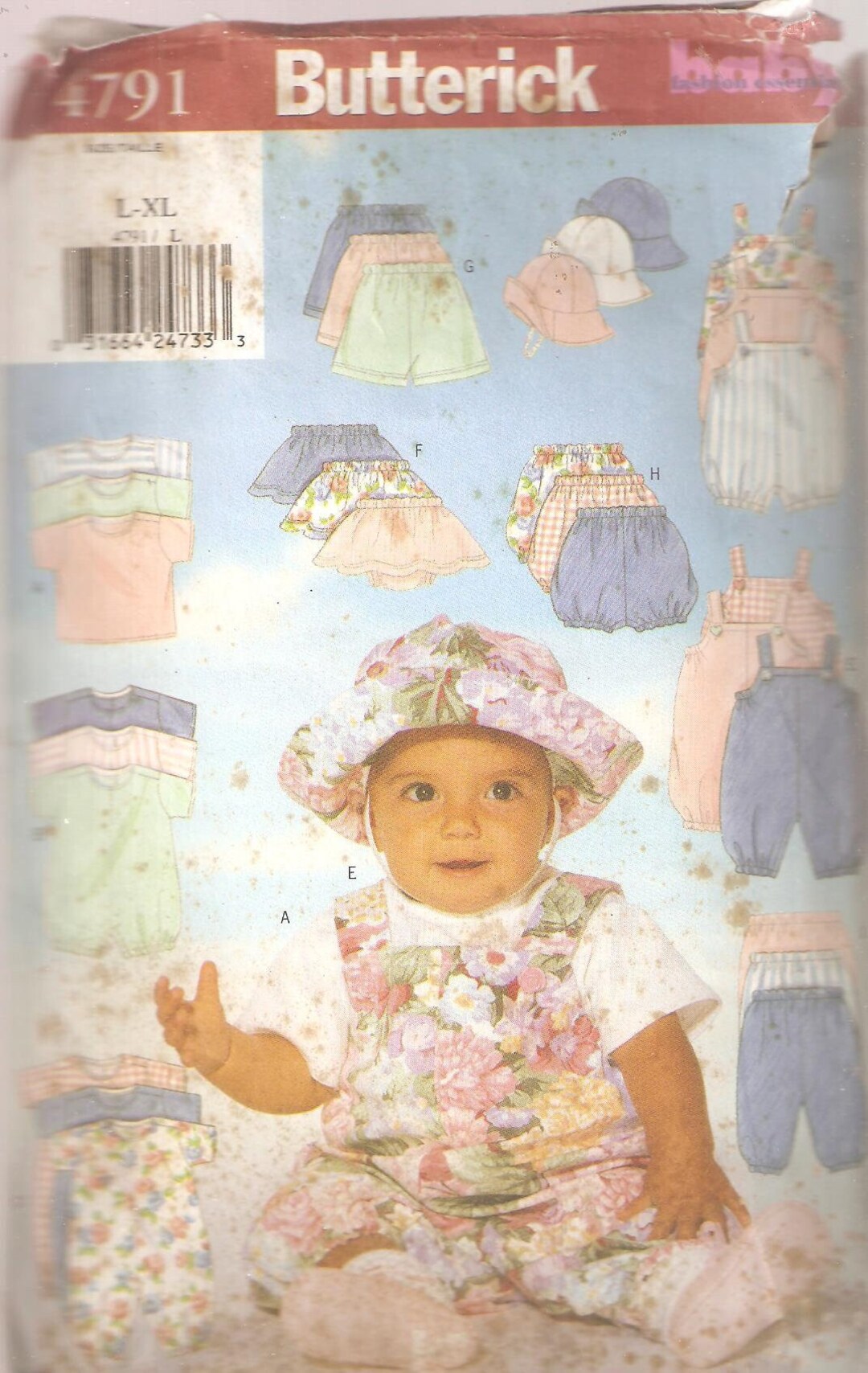 Butterick Sewing Pattern 4791 - Baby Clothes - Infants T-shirt, Romper ...