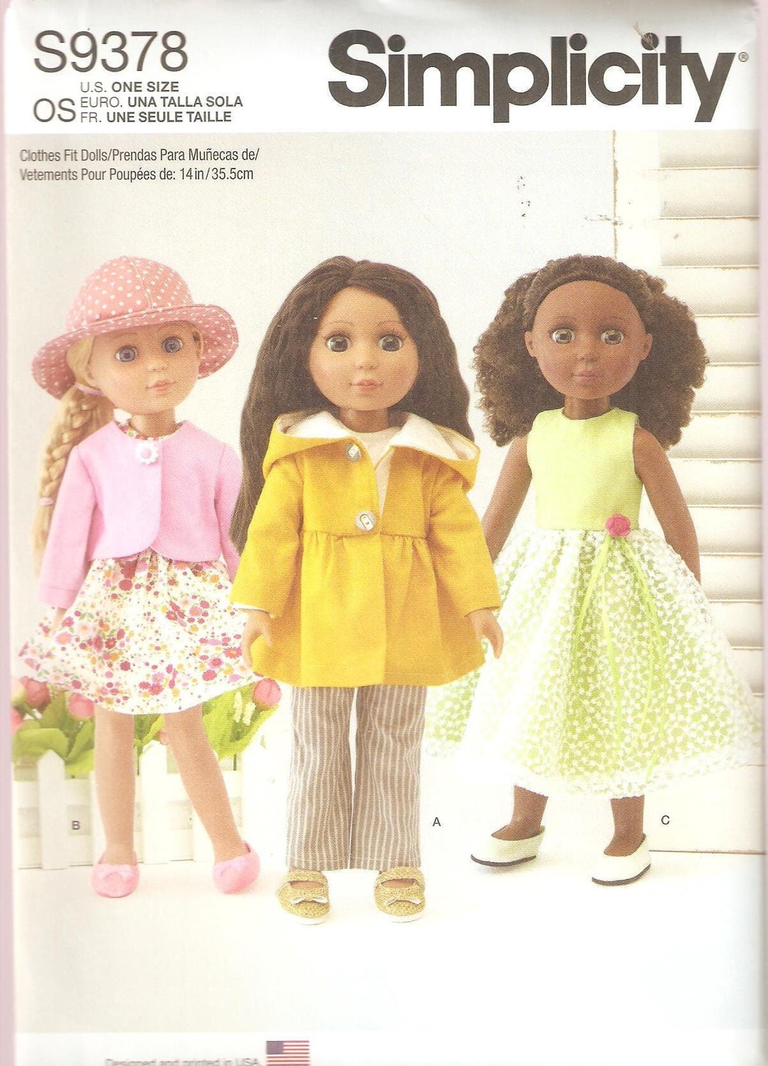 Simplicity Sewing Pattern 9378 - Doll Clothes - 14" Doll - Dress, Bolero, Top, Pants, Jacket and ...