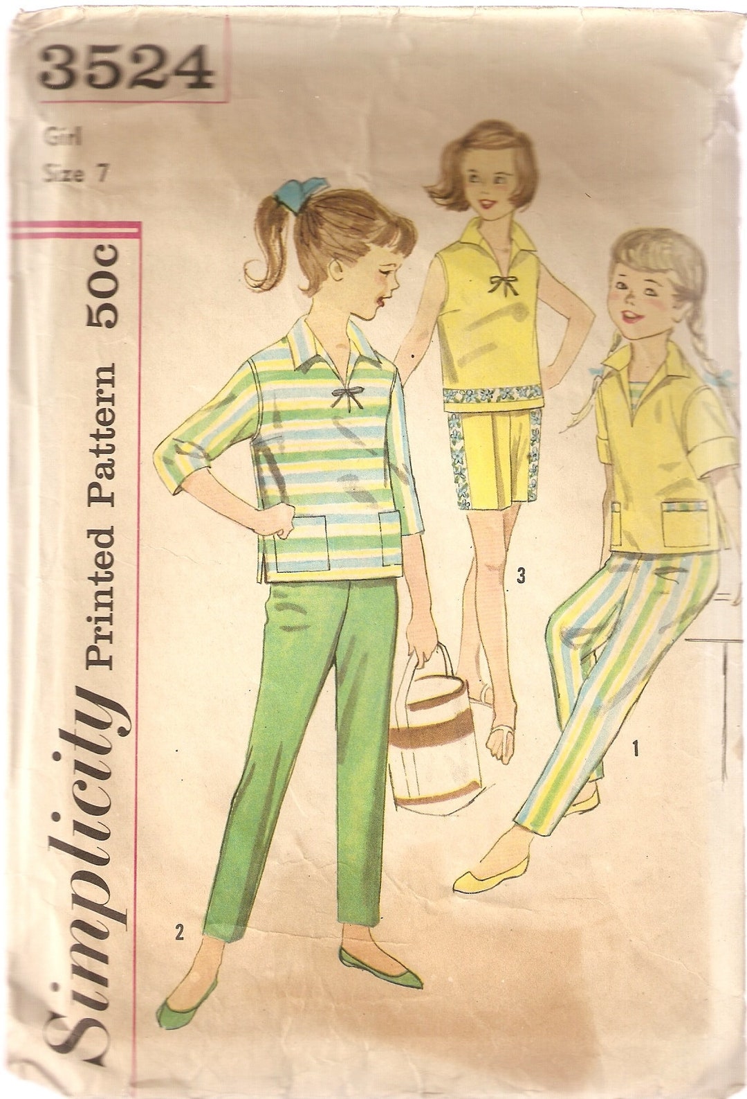 VINTAGE Simplicity Sewing Pattern 3524 Children's - Etsy