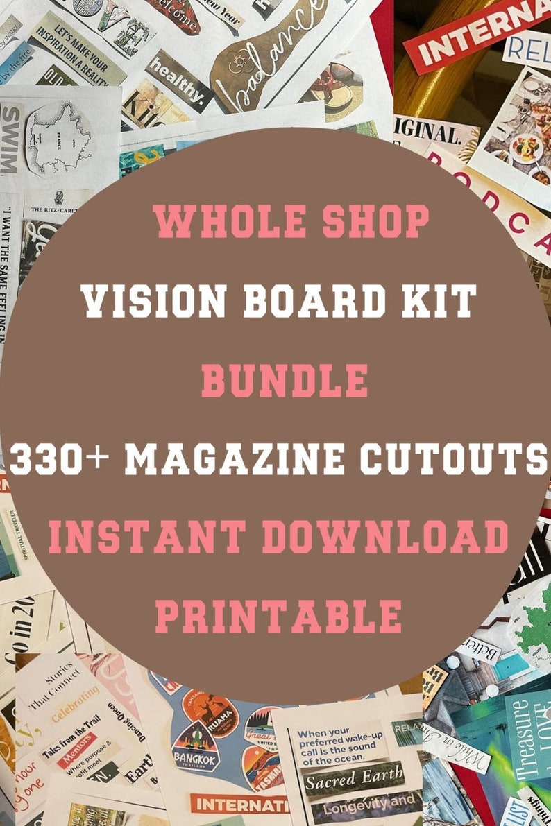 300 Whole Shop Bundle Vision Board Kit Printable Magazine Cut Outs ...
