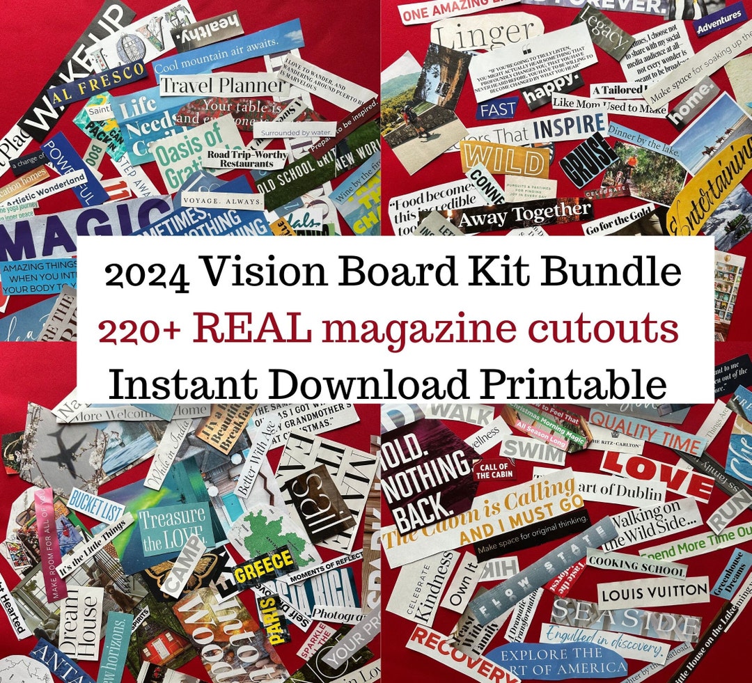 Vision Board Kit Printable Bundle, 220 Magazine Cutouts, Vision Board ...