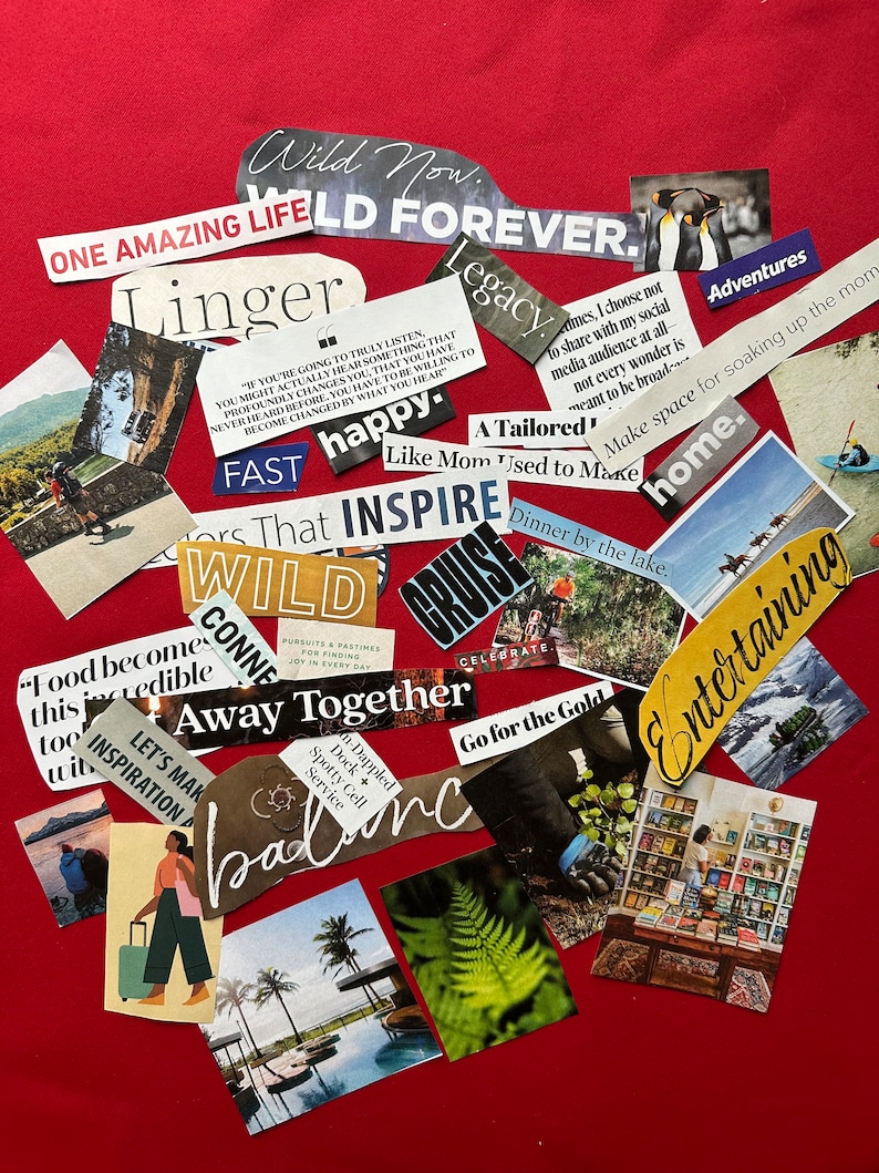 2024 Printable Vision Board Kit Magazine Cut Outs Vision Board ...