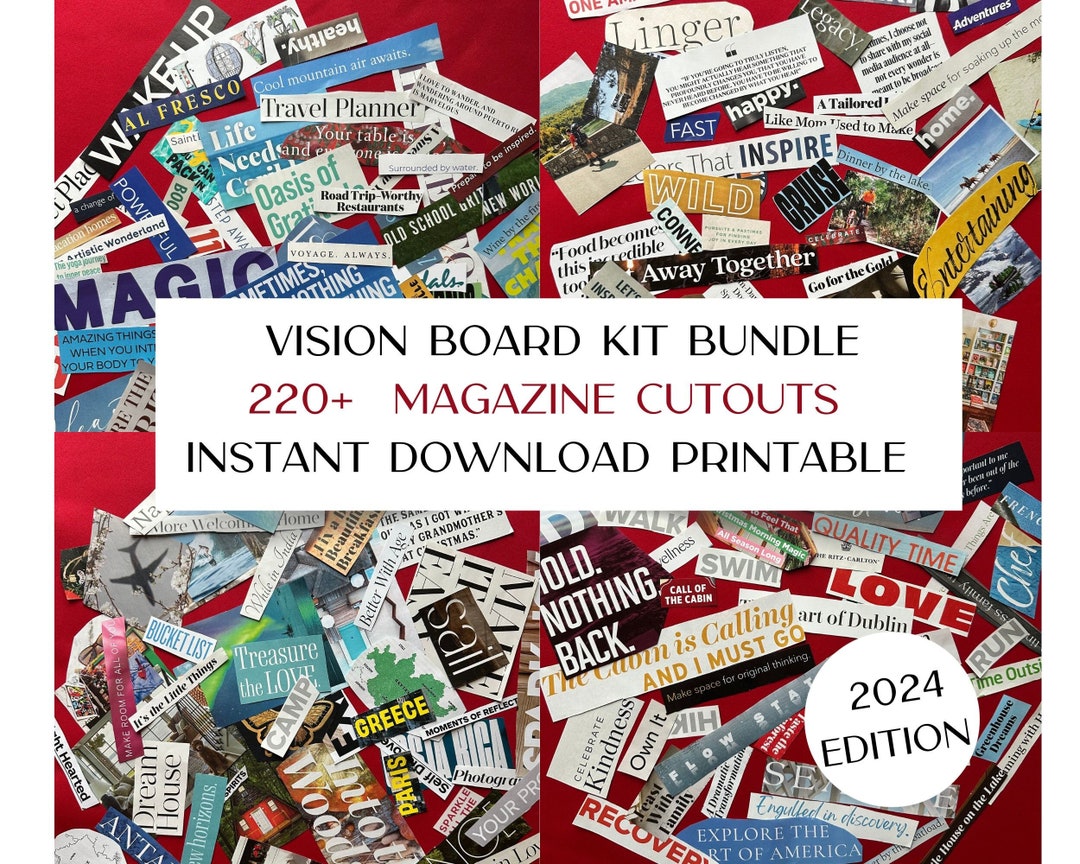 2025 Printable Vision Board Kit 200 Magazine Cut Out Vision Board ...
