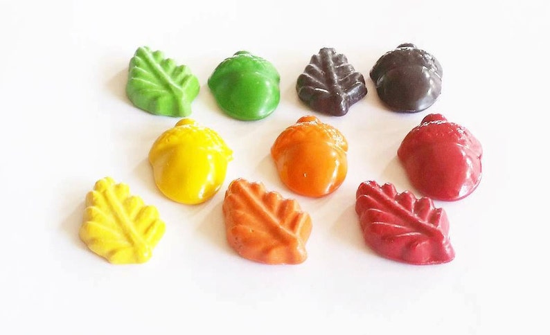 Leaf Crayons Fall Fall Colors Leaves Acorns Fall Party - Etsy