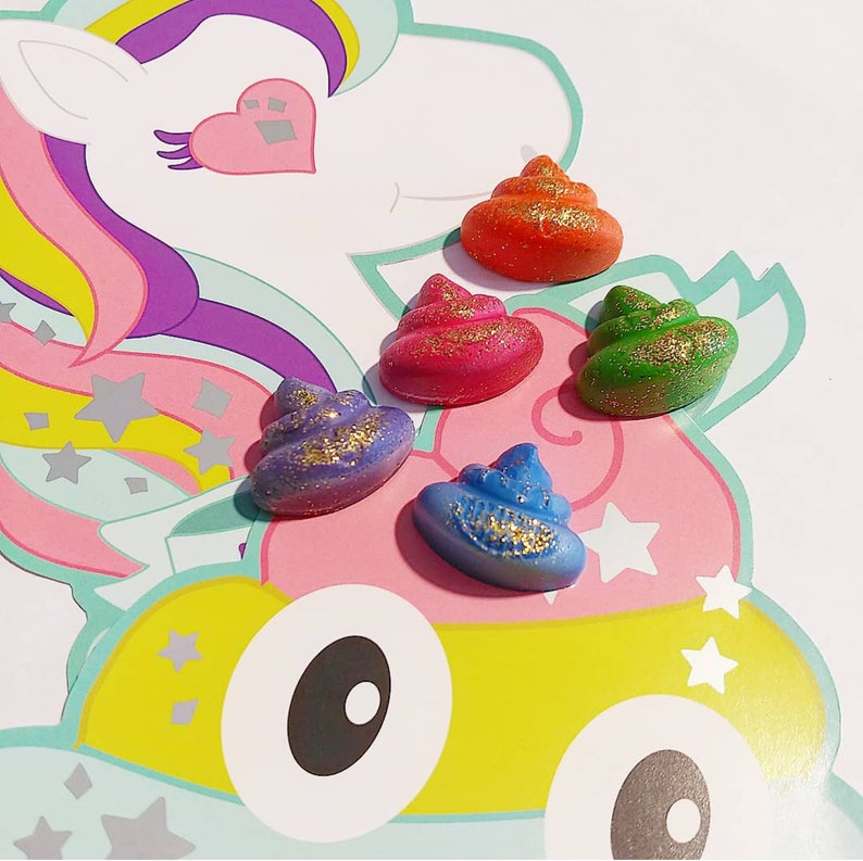 Unicorn Poop Emoji Crayon Emoji Gifts Emojis Glitter | Etsy