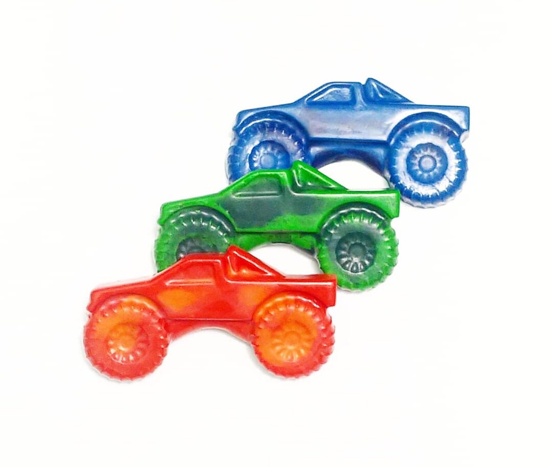 Monster Truck Crayons: Set of 3, Party Favors - Etsy