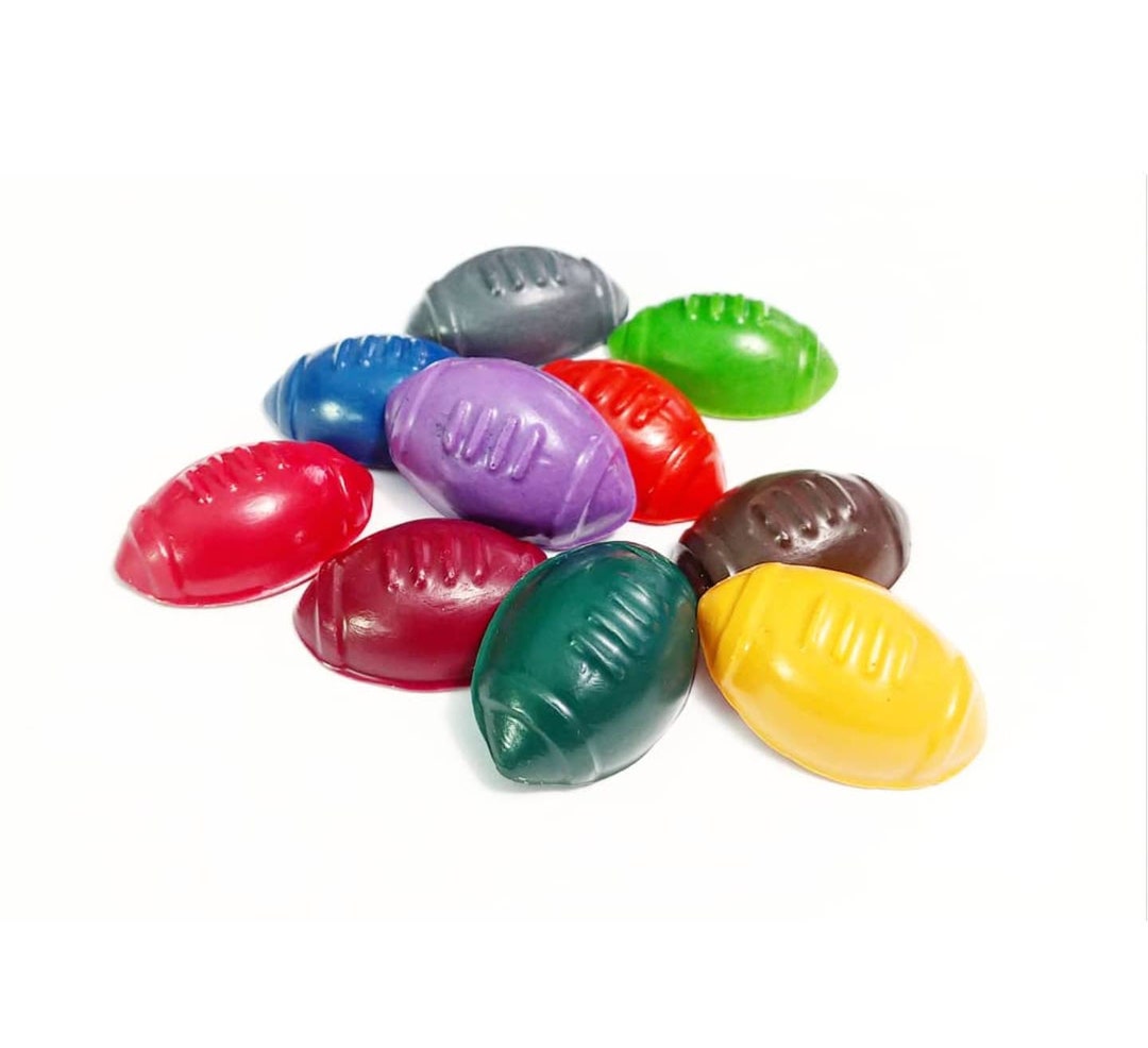 Football Crayons: Set of 10, Sports Party Favors - Etsy