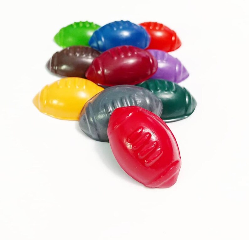 Football Crayons: Set of 10, Sports Party Favors - Etsy
