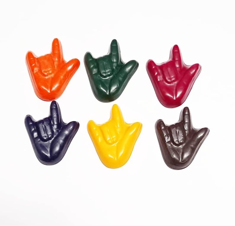 ASL I Love You Crayons American Sign Language Sign - Etsy