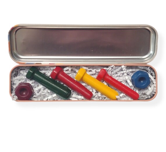 Tool Crayons Race Car Box Pencil Box Nuts and Bolt Back to - Etsy